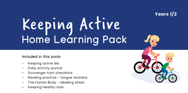 Home Learning Project Pack: Keeping Active (Year 1- Year 2) | Plazoom