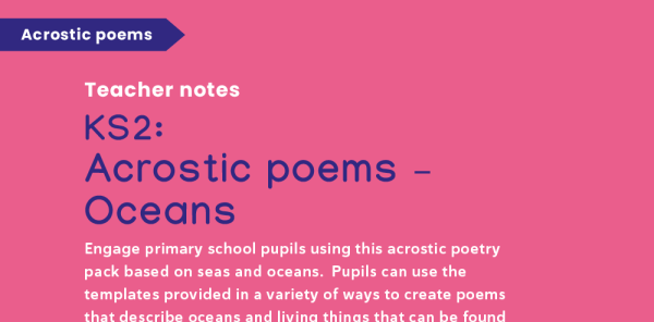 Acrostic poems - KS2 oceans topic | Plazoom