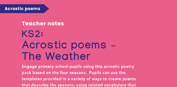 Acrostic poems - KS1 and 2 weather topic | Plazoom