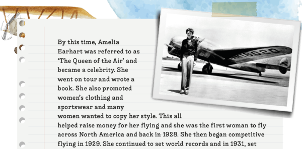 LKS2 Comprehension Worksheets - Inspirational people - Amelia Earhart ...