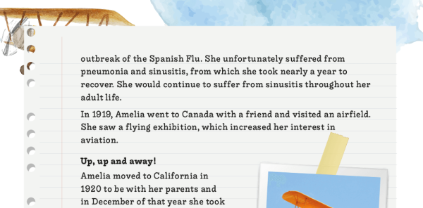 LKS2 Comprehension Worksheets - Inspirational people - Amelia Earhart ...