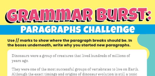 Paragraphs KS2 - Year 3 Grammar Burst Resource Pack | Plazoom
