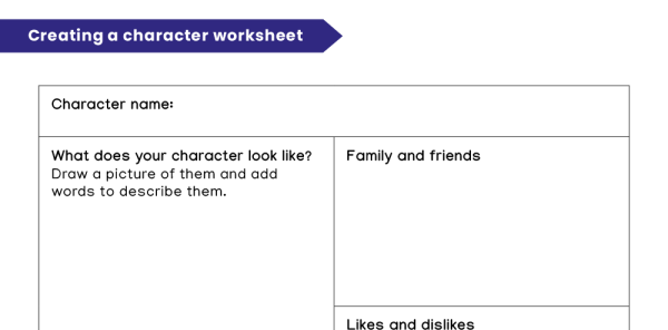 Writing Templates - Creating Characters Worksheets KS1 and KS2 | Plazoom