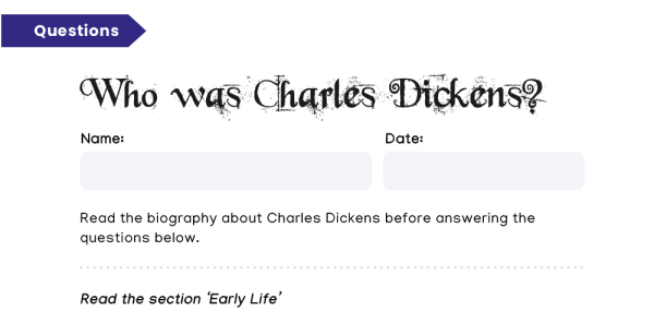 The Life of Charles Dickens - KS2 Comprehension Text and Worksheets ...