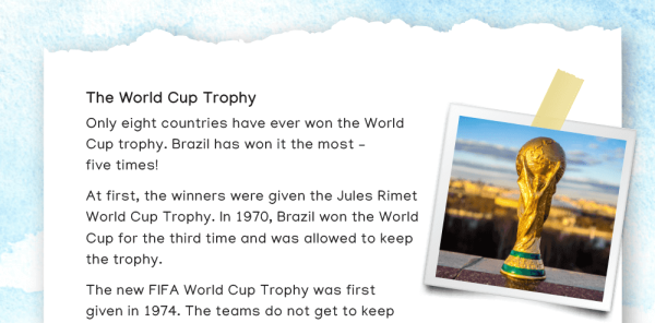 2022 World Cup Resources: Key Stage 1 Comprehension Pack | Plazoom