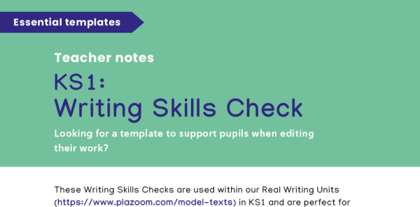 KS1 editable writing skills checklist | Plazoom