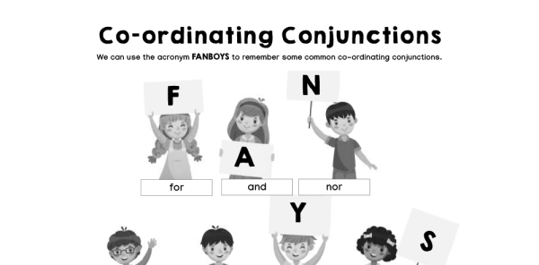 FANBOYS: KS2 Classroom Display - Co-ordinating Conjunctions | Plazoom