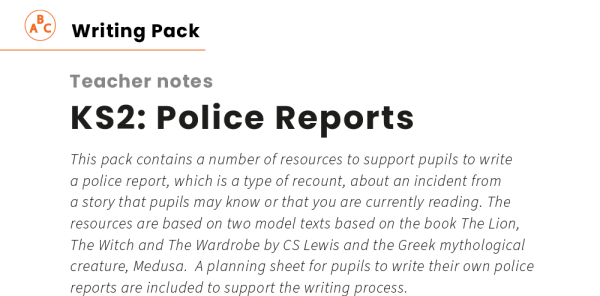 Police Reports, Goldilocks/Medusa - KS2 Text Types: Writing Planners ...