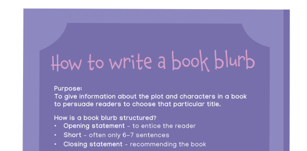 KS2 Writing templates - book blurbs | Plazoom