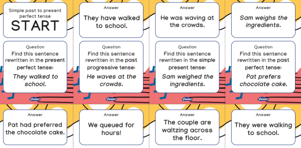 KS2 Grammar Game - Loop Cards - Tenses: simple, progressive and perfect ...