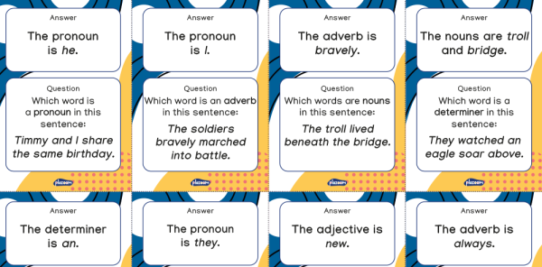 KS2 Grammar Game - Loop Cards - Word Classes | Plazoom