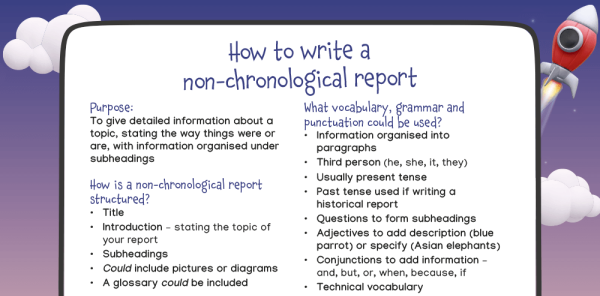 KS2 Writing Templates - Non-chronological reports | Plazoom