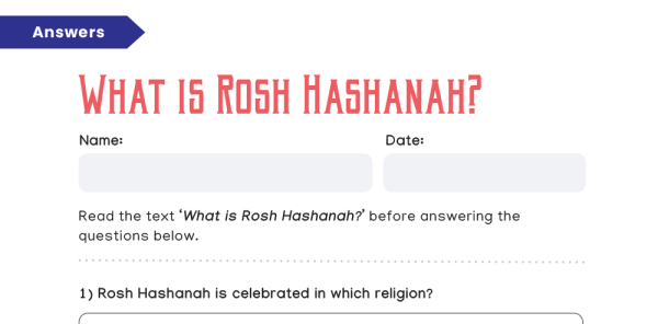 What is Rosh Hashanah? Lower Key Stage 2 reading comprehension ...