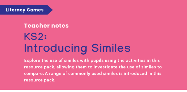 Literacy Games: KS2 Similes Worksheets | Plazoom