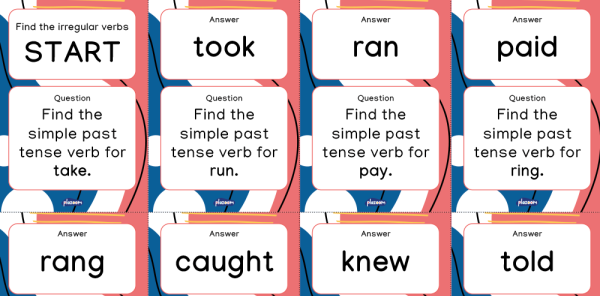 KS2 Grammar Game - Loop Cards - Irregular Verbs | Plazoom