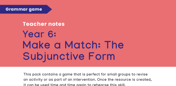 Subjective Form KS2 Make a Match - Year 6 Grammar Game | Plazoom