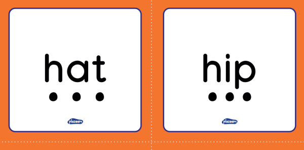 Phase 2 phonics - word cards, set 3: h, b, f, ff, l, ll, ss | Plazoom