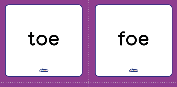 Phase 5 phonics - word cards set 3: oe, au, ey, ew, y (ee) | Plazoom