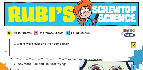 Rubi in Space - Key Stage 2 Beano Comprehension and Writing Activities ...