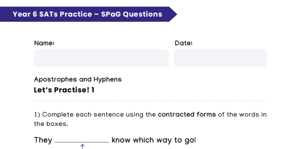 Year 6 SATs Practice - SPaG questions - Apostrophes and Hyphens | Plazoom