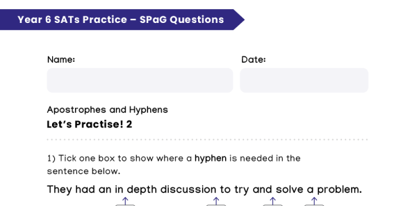Year 6 SATs Practice - SPaG questions - Apostrophes and Hyphens | Plazoom