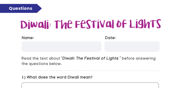 Diwali KS2 – Comprehension text and worksheets | Plazoom