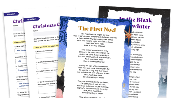 KS2 Comprehension - Year 3 and Year 4, Christmas Songs | Plazoom