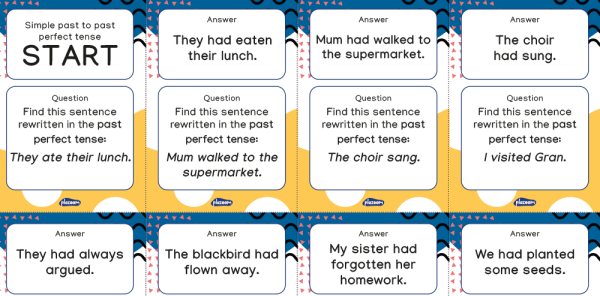 UKS2 Grammar Game - Loop Cards - Simple Past to Past Perfect | Plazoom