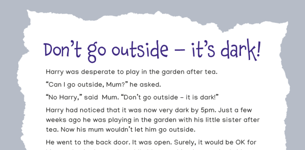 Warning Tale, Don’t go Outside, it’s Dark! - KS1 Text Types: Writing ...