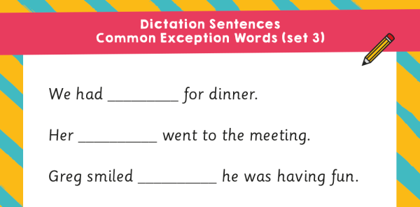 Year 2 CEW Dictation Sentences: Common Exception Words Sentences and ...