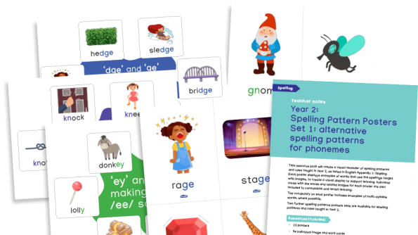 Year 4 Spellings: Spelling Patterns Posters and Flashcards (pack 1 ...