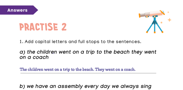 2.8a Year 2: P - use of capital letters, full stops, question marks and ...