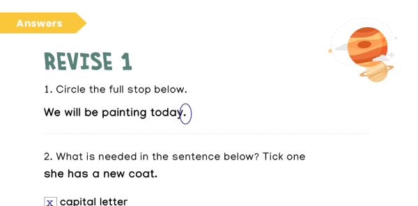 2.8a Year 2: P - use of capital letters, full stops, question marks and ...