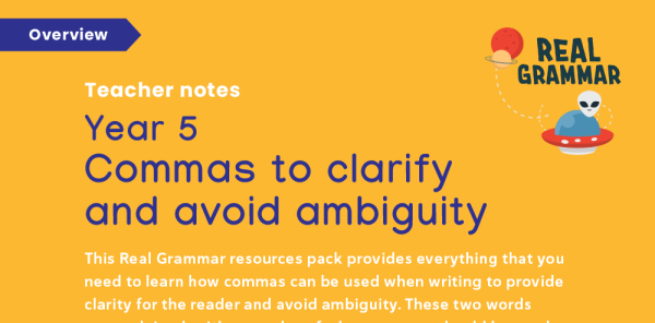 5.4 Year 5: using commas to clarify meaning or avoid ambiguity in ...