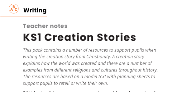 Creation Story (Christian) - KS1 Text Types: Writing Planners and Model ...