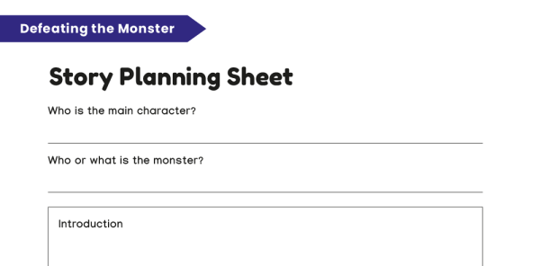 KS1 and KS2 Writing Templates - Defeating the Monster Stories | Plazoom