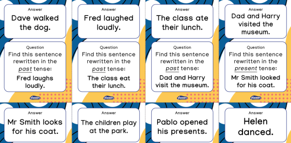 KS2 Grammar Game - Loop Cards - Simple Past and Present Tense | Plazoom