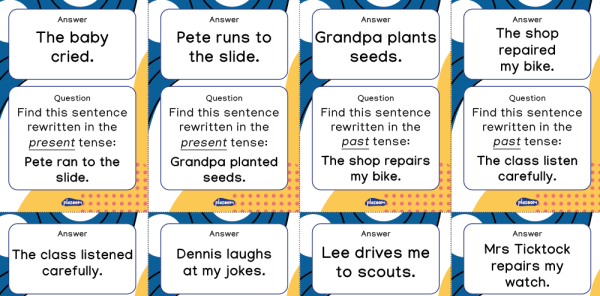 KS2 Grammar Game - Loop Cards - Simple Past and Present Tense | Plazoom