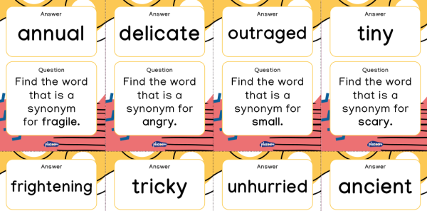 Y3/4 Grammar Game - Loop Cards - Synonyms | Plazoom