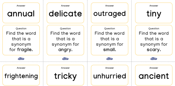 Y3/4 Grammar Game - Loop Cards - Synonyms | Plazoom
