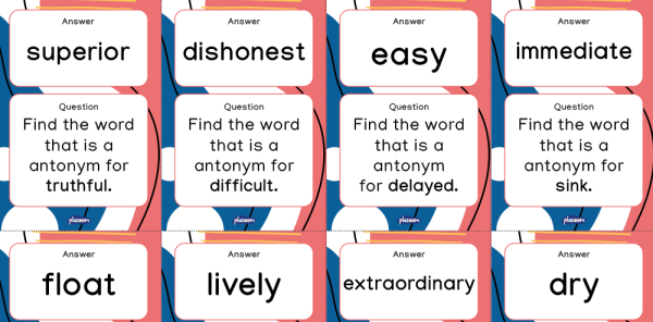 Y5/6 Grammar Game - Loop Cards - Antonyms | Plazoom