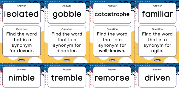 Y5/6 Grammar Game - Loop Cards - Synonyms | Plazoom