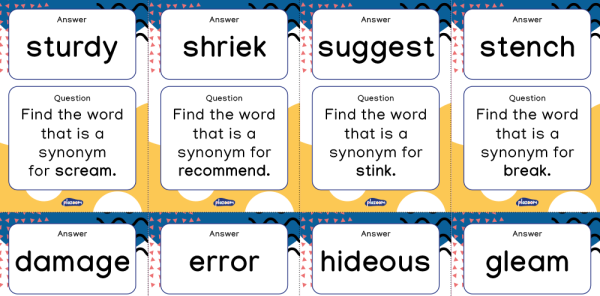 Y5/6 Grammar Game - Loop Cards - Synonyms | Plazoom