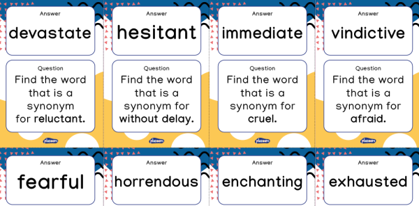 Y5/6 Grammar Game - Loop Cards - Synonyms | Plazoom