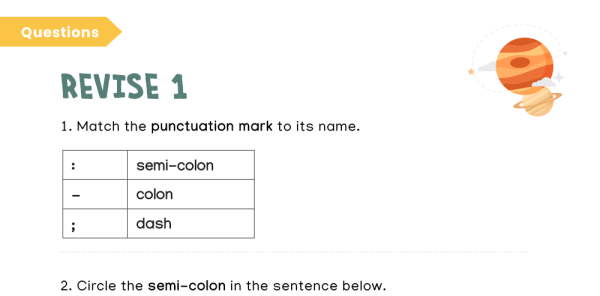 6.5c Year 6: using semi-colons, colons or dashes to mark boundaries ...