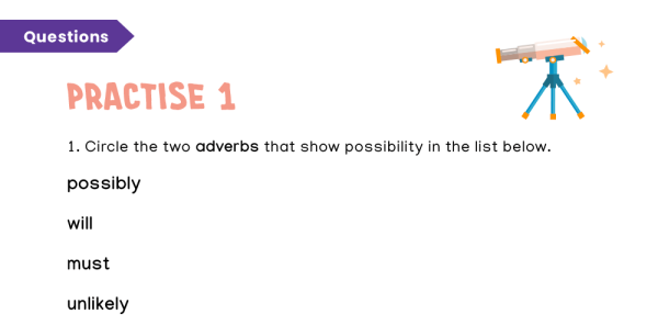 Adverb of possibility – Using modal verbs/adverbs (5.2a Year 5) | Plazoom