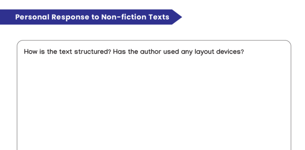 Key Stage 2 Reading Activity - Personal Response to a Text Worksheets ...