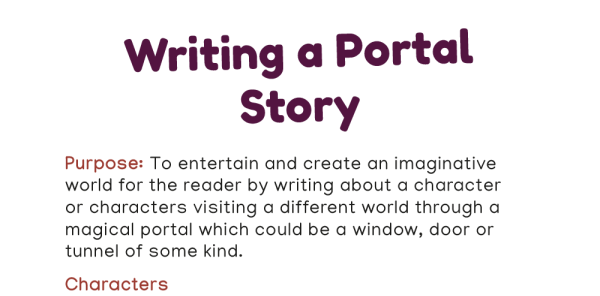 KS1 and KS2 Writing Templates - Portal Stories | Plazoom