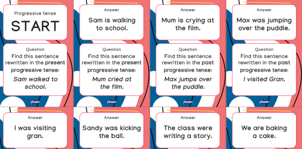 Year 2 Grammar Game - Loop Cards - Progressive Tense | Plazoom