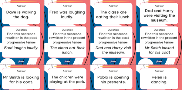Year 2 Grammar Game - Loop Cards - Progressive Tense | Plazoom